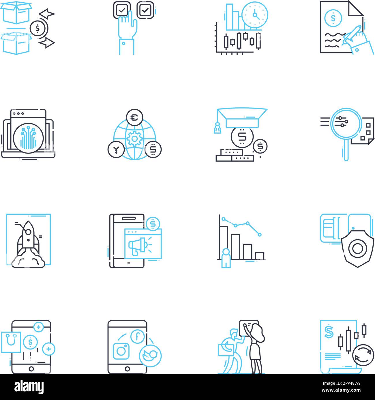 Financial justice linear icons set. Equity, Fairness, Equality ...