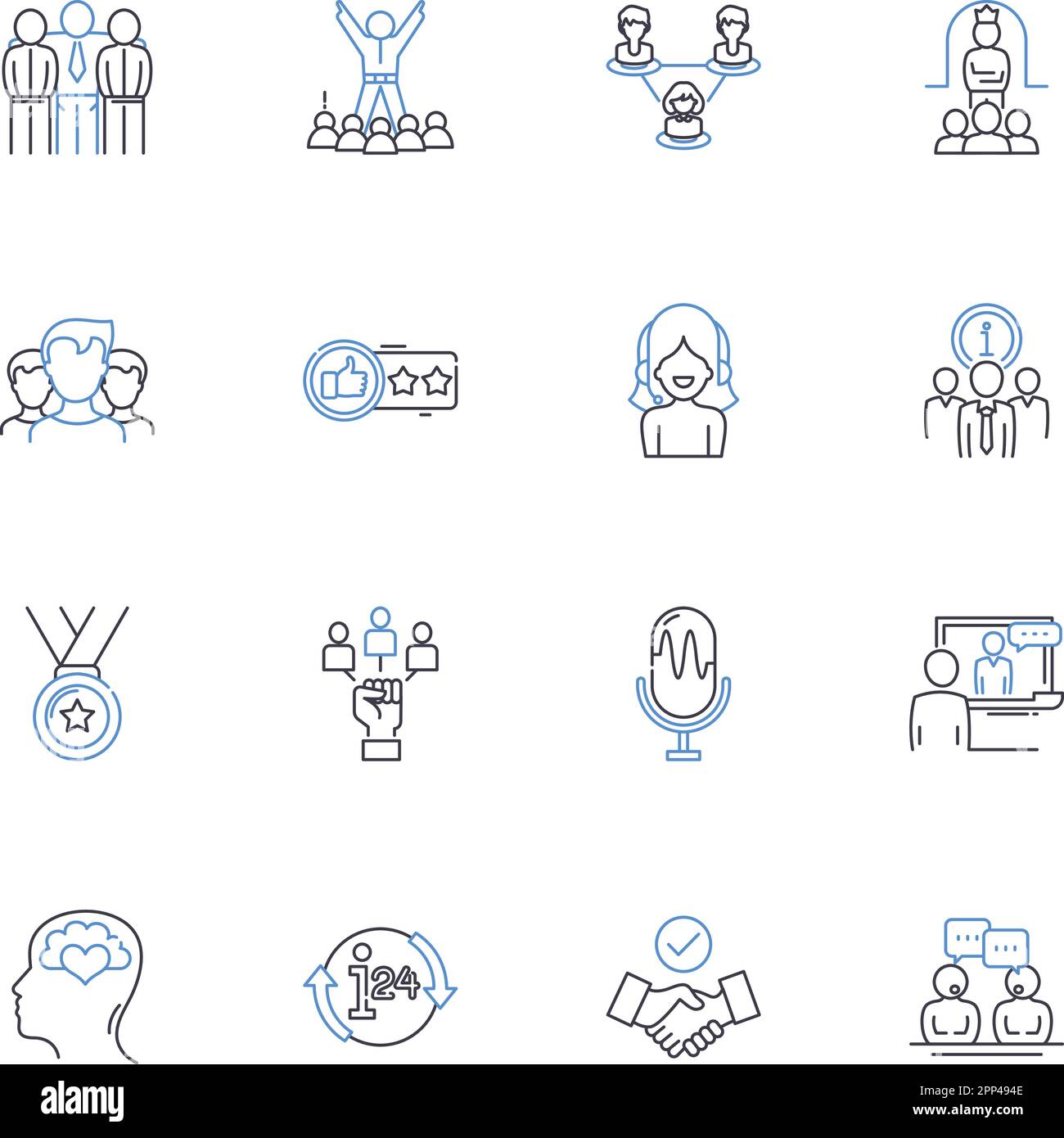 Kickoff education line icons collection. Launch, Start, Commencement ...