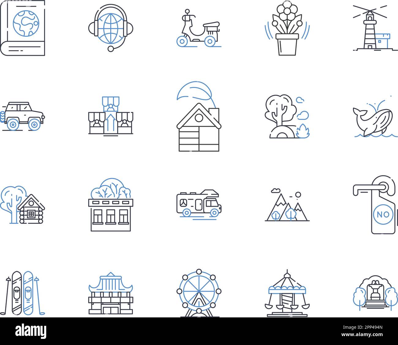 Holiday coordinator line icons collection. Planning, Organization ...