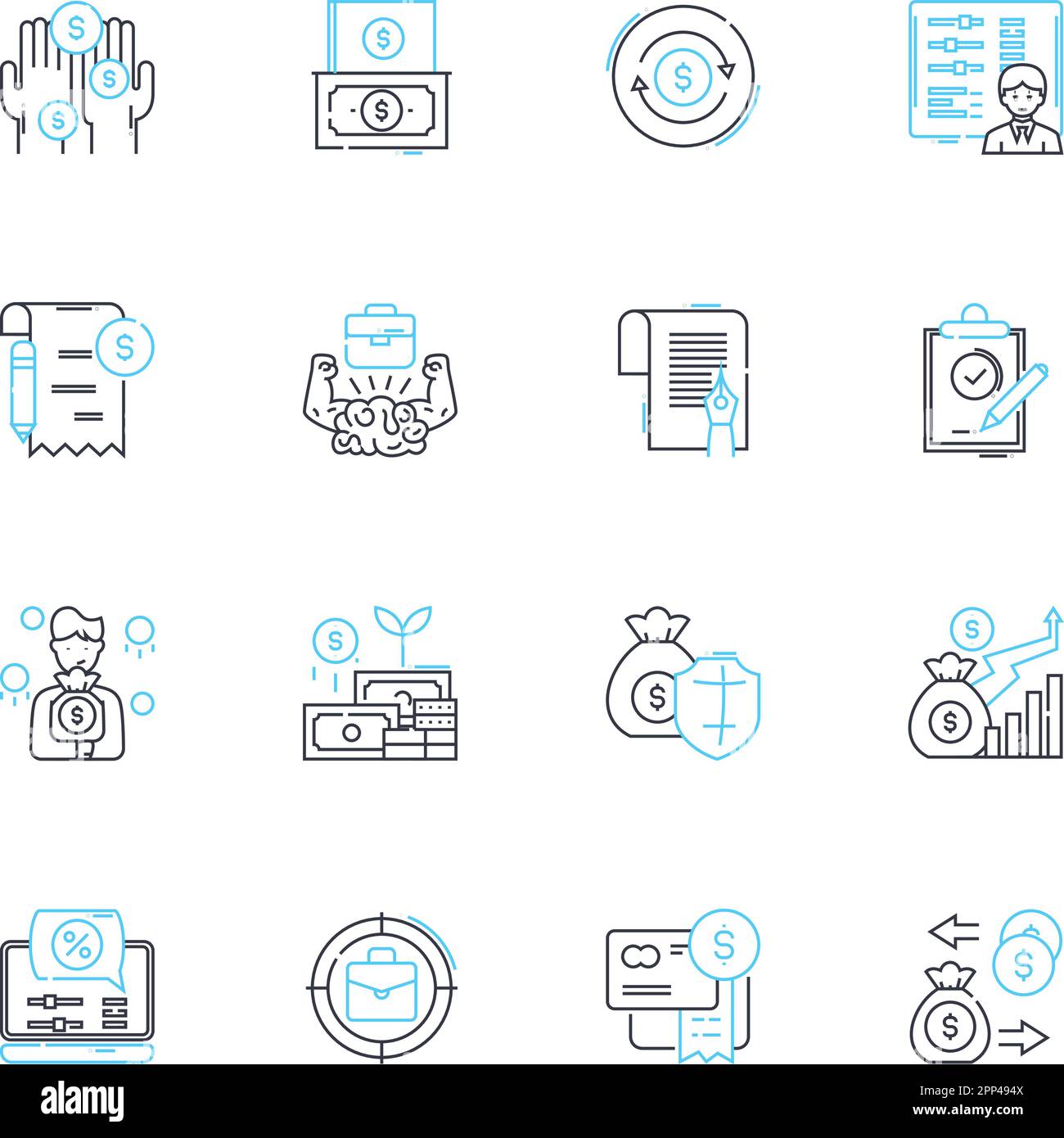 Time Management Linear Icons Set Efficiency Deadlines Prioritization Organization
