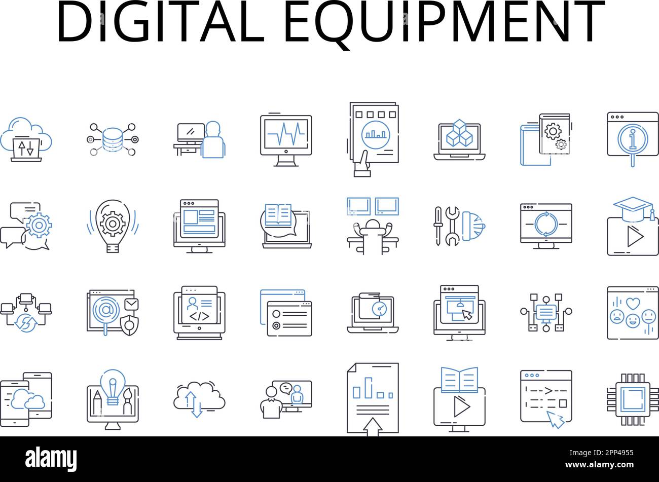 Digital equipment line icons collection. Electronic devices, Cyber ...