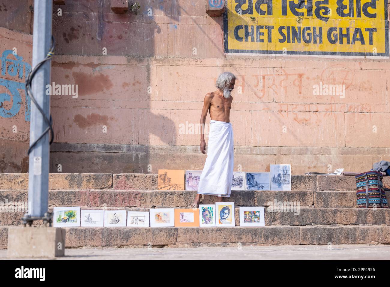 Varanasi, India - Nov 2022: Portrait of Unidentified Indian old brahmin ...