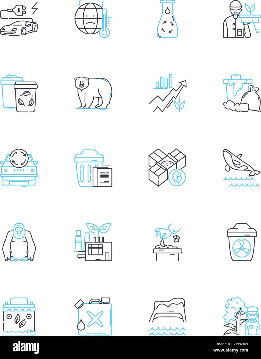 Green products linear icons set. Sustainable, Biodegradable, Eco ...