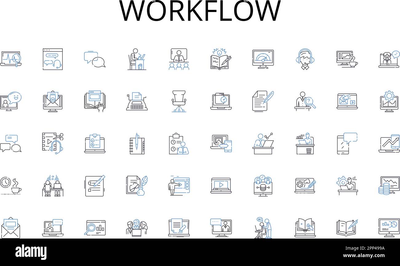 Workflow line icons collection. Profession, Vocation, Occupation, Job ...