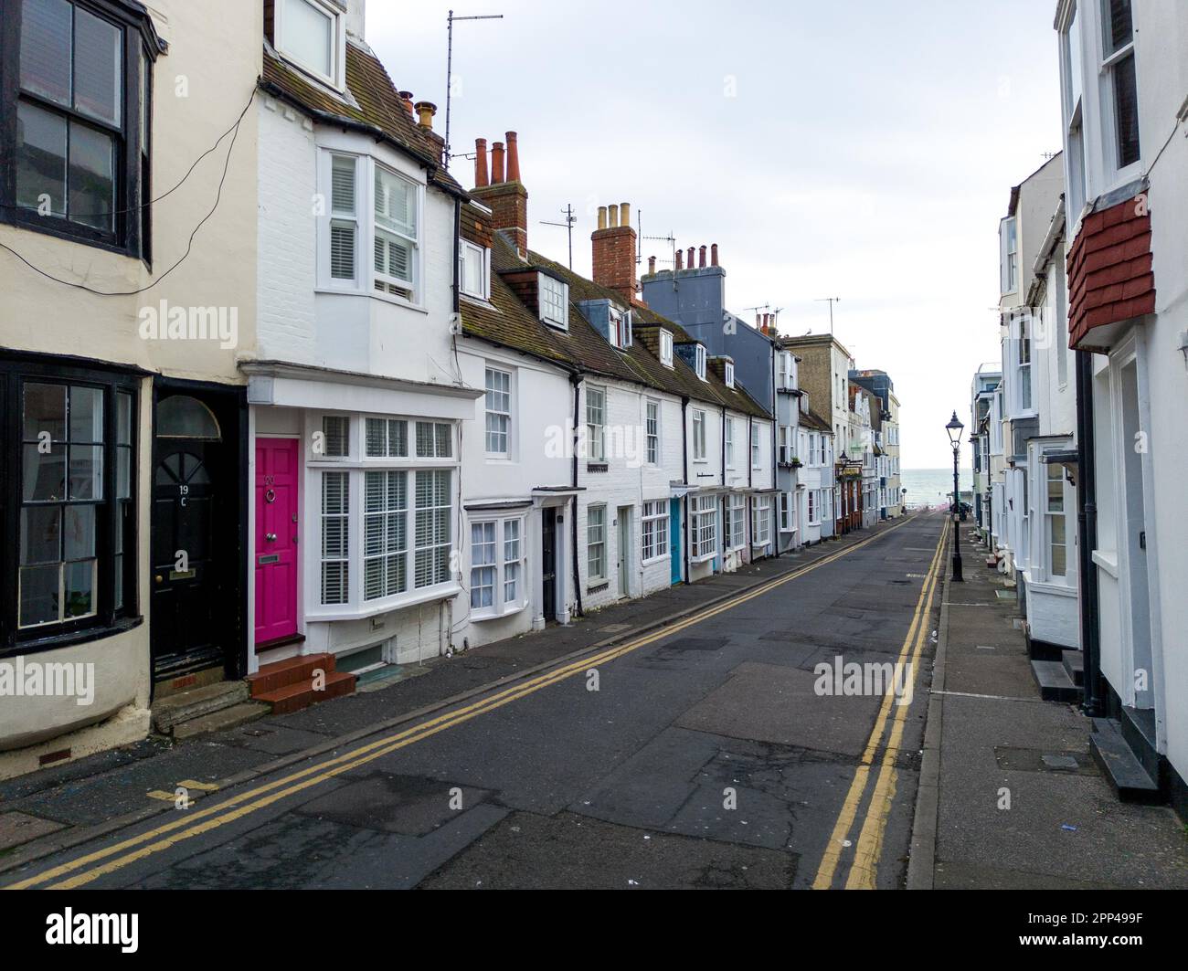 victorian terraces in england. street with english houses or homes ...
