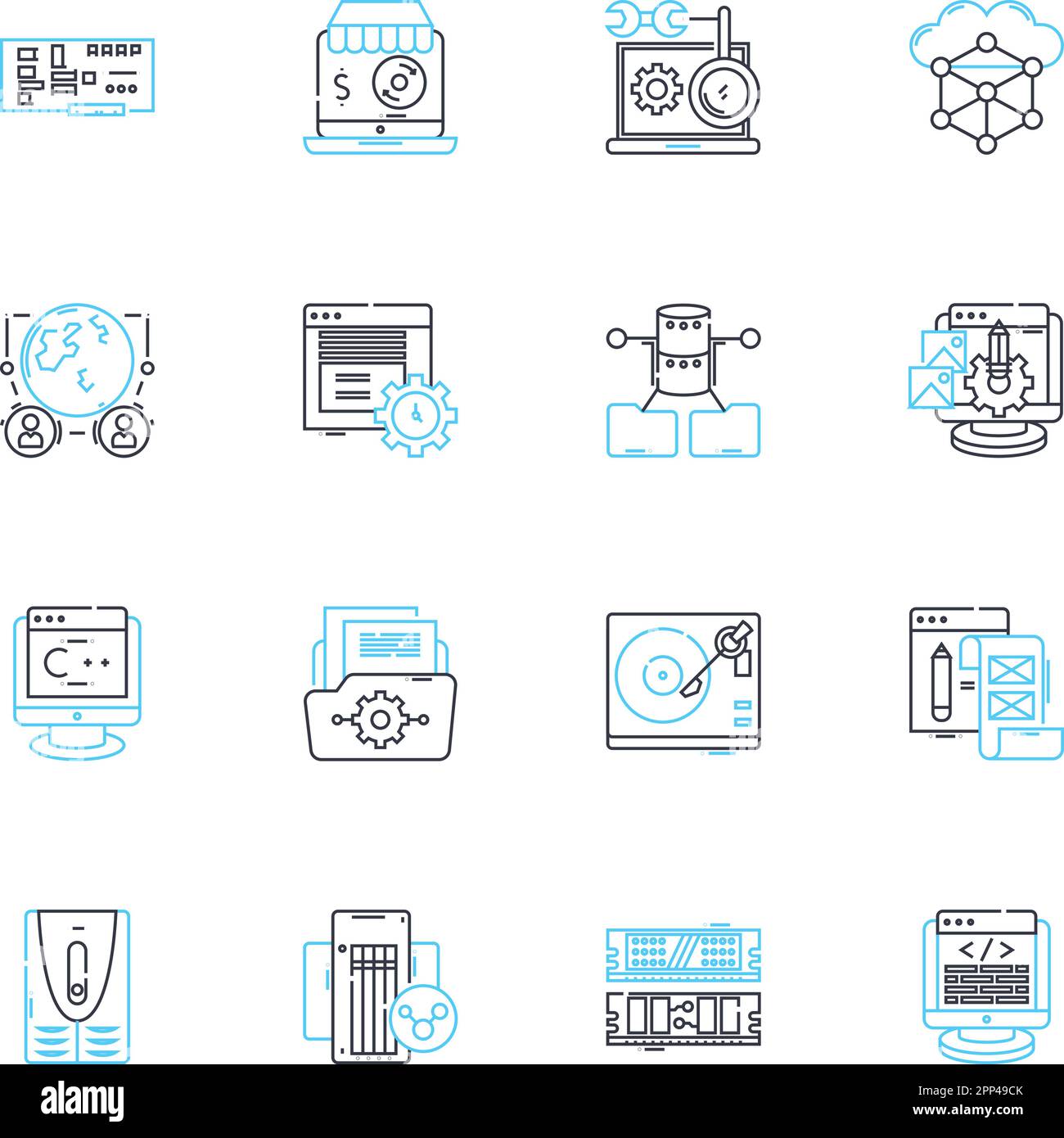 Mobile career linear icons set. Mobility, Flexibility, Freedom ...