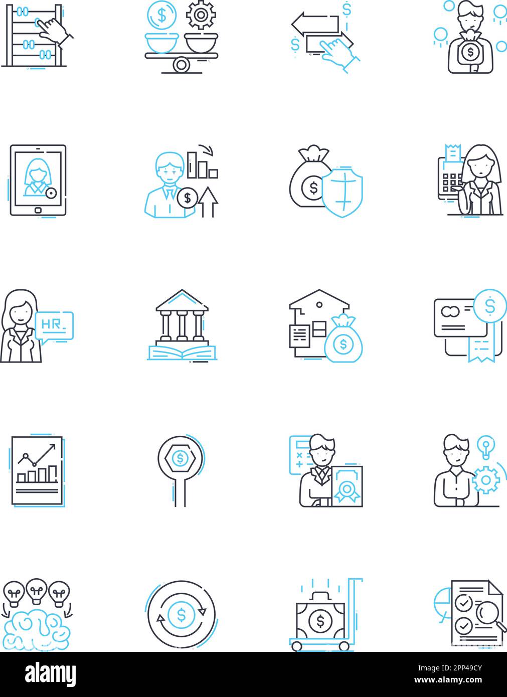 Project Analytics Linear Icons Set Metrics Analysis Insights