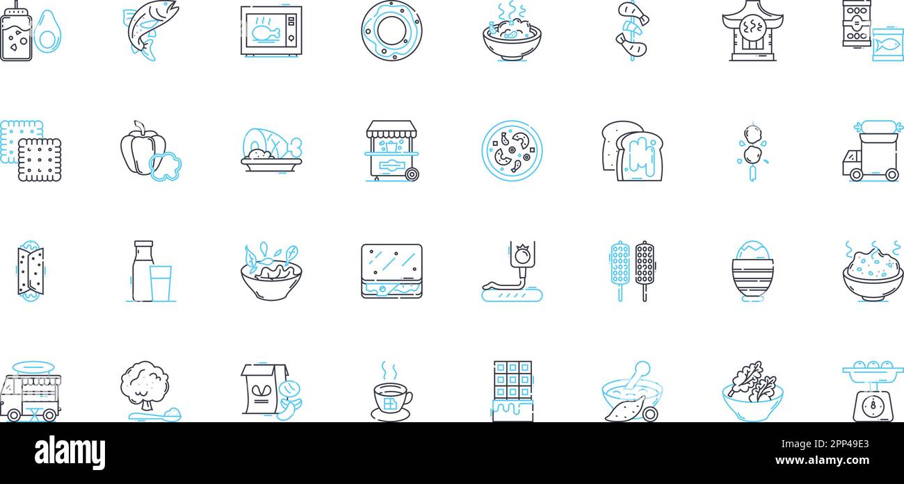 Market service linear icons set. Marketing, Advertising, Branding ...
