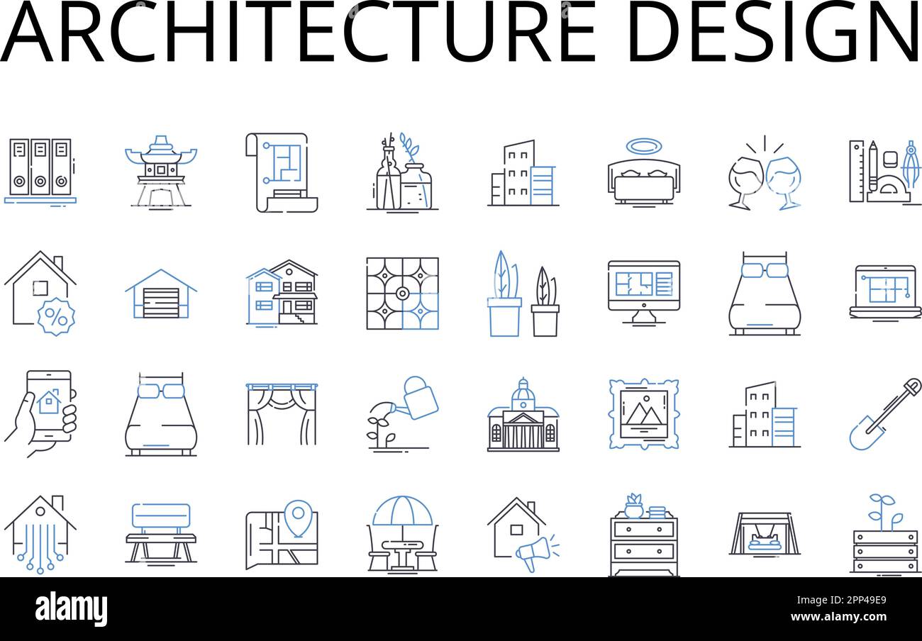 Architecture design line icons collection. Building design, Structural ... Architecture design line icons collection. Building design, Structural ...