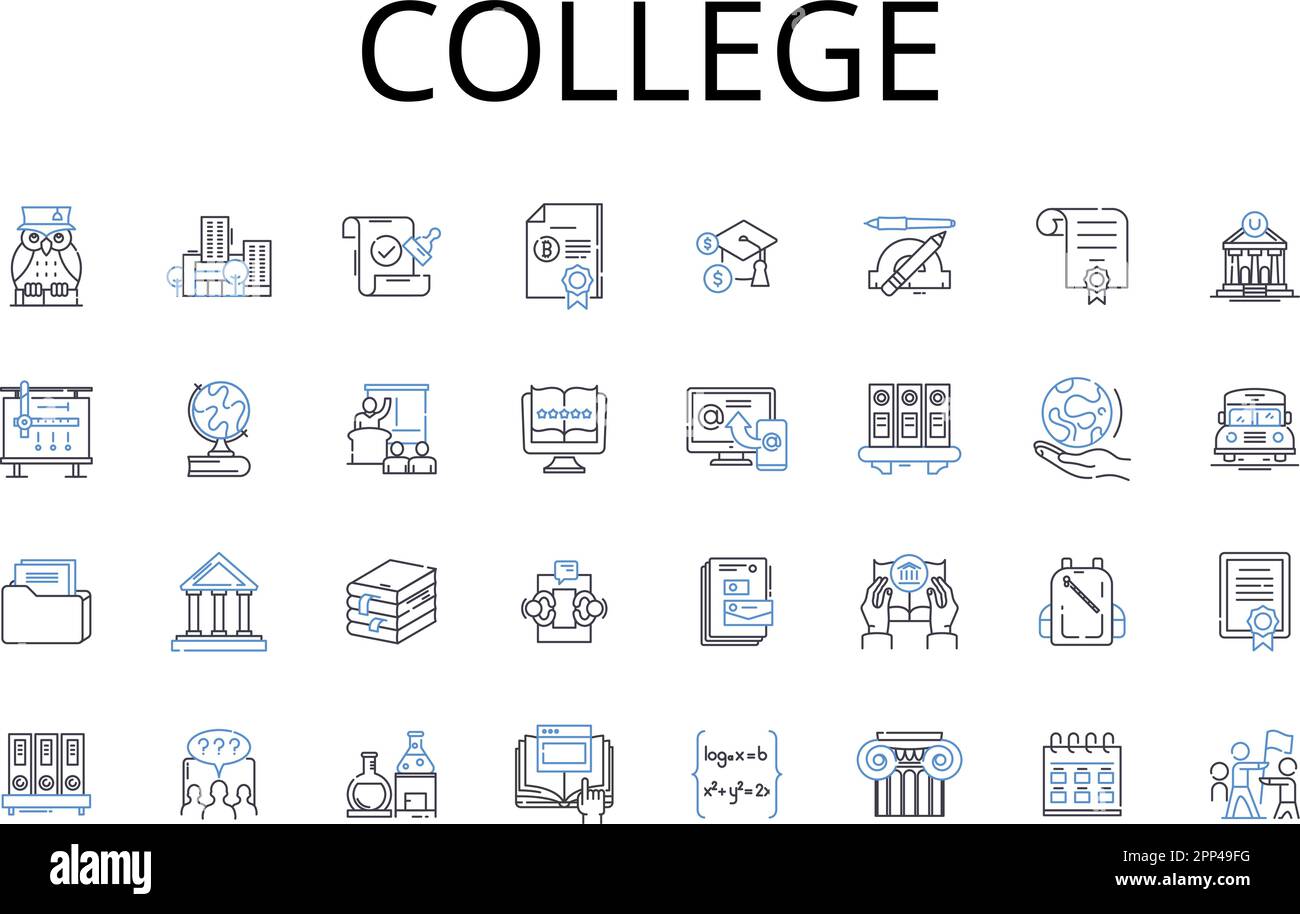 College line icons collection. University, Institute, Academy, School ...
