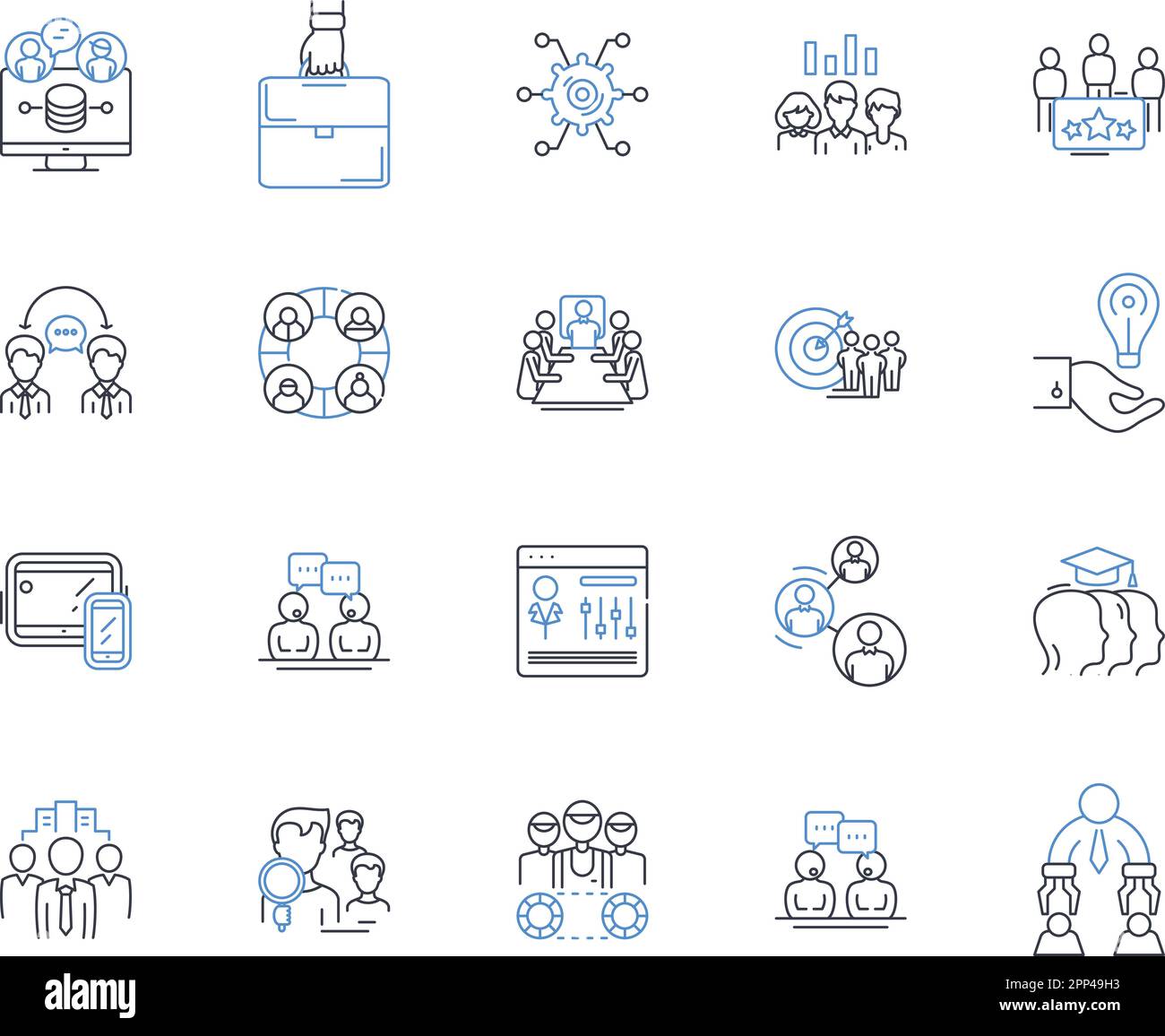 Strategic Presentation Line Icons Collection Analysis Planning