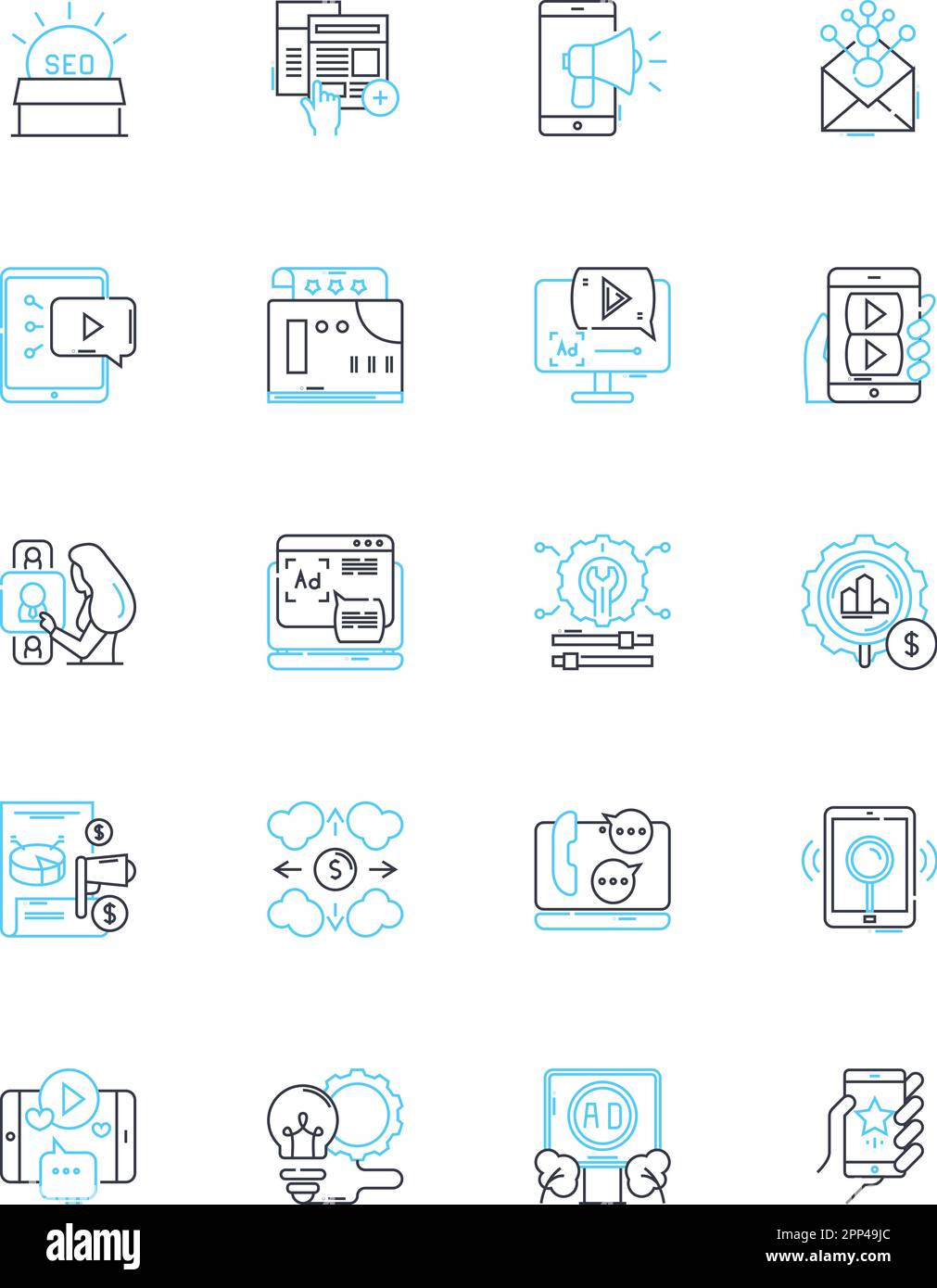 Innovation and creativity linear icons set. Ingenuity, Mindfulness ...