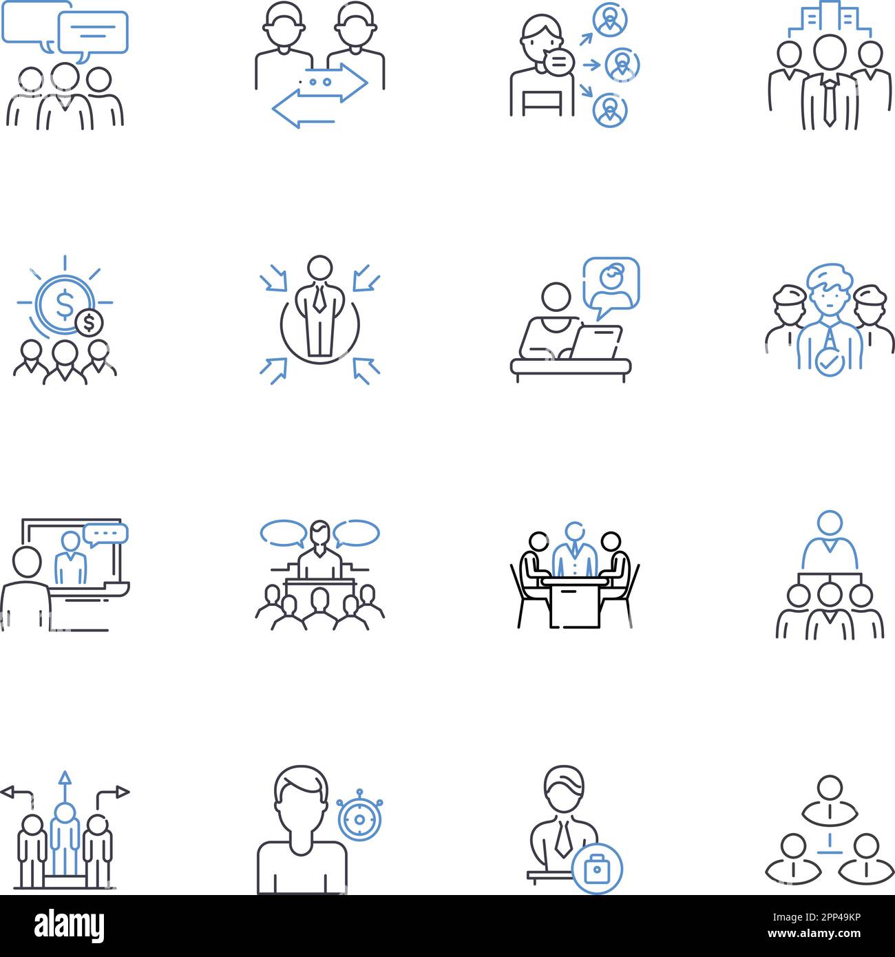 Synergetic alliance line icons collection. Partnership, Collaboration, Unity, Synergy ...