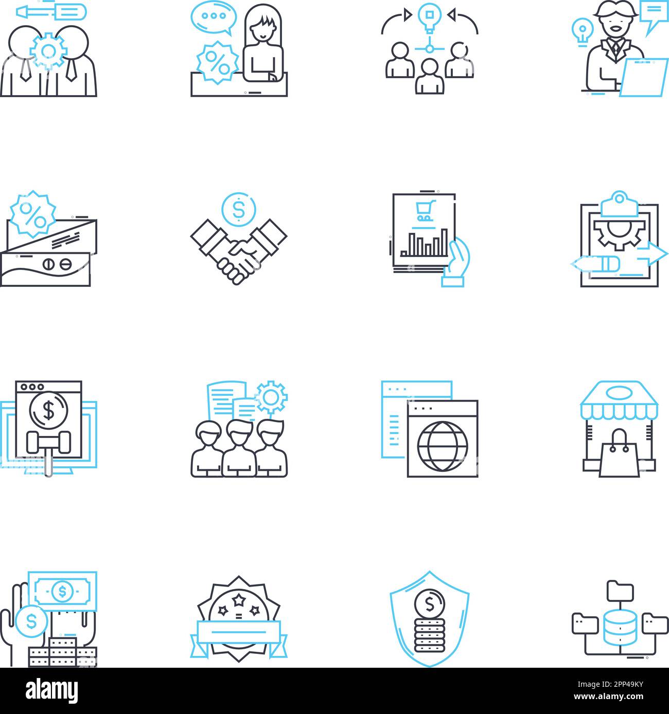 Manufacturing plant linear icons set. Production, Assembly, Equipment, Machinery, Quality ...