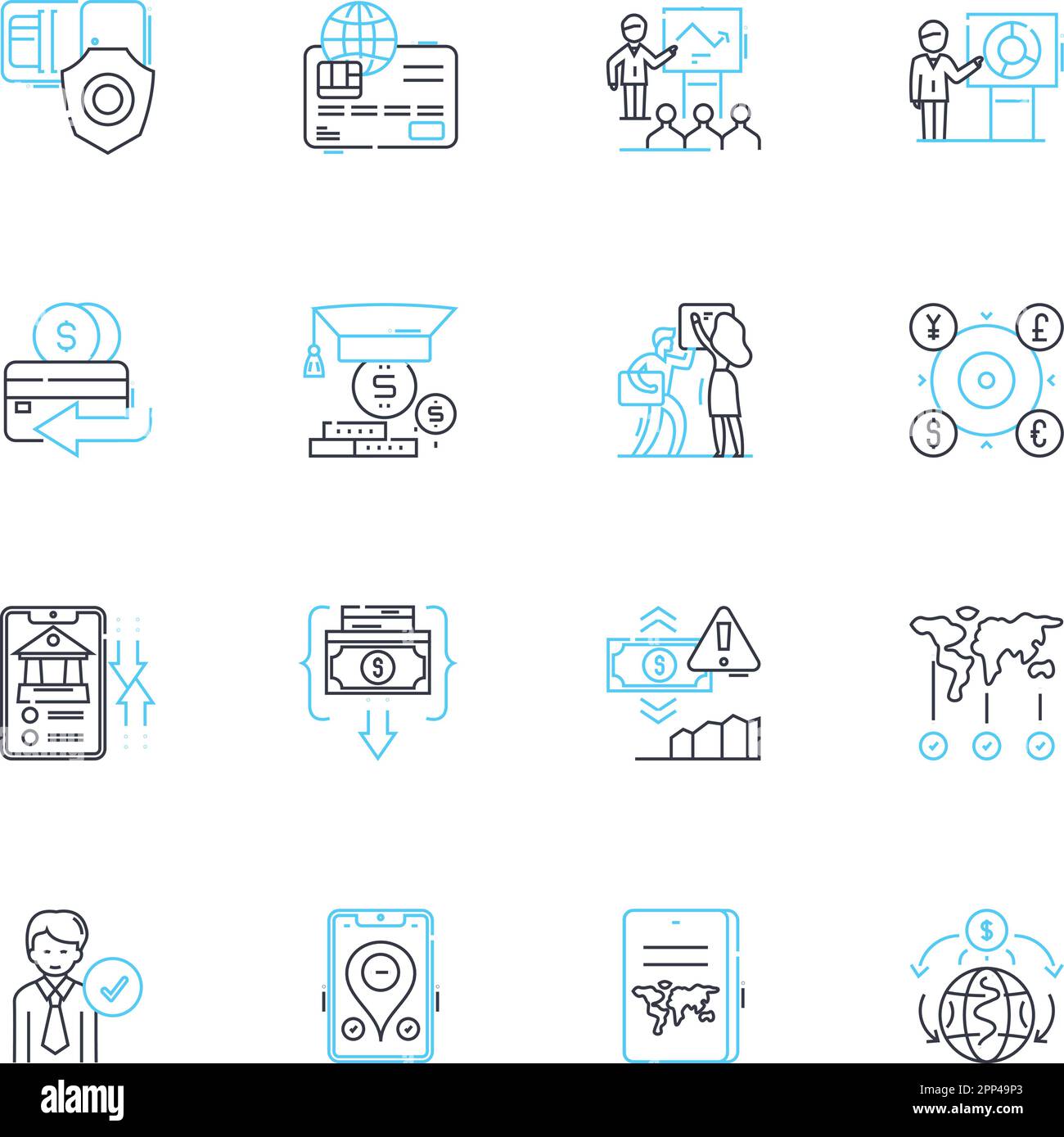 Tokenization Linear Icons Set Encryption Security Authentication Transactions Blockchain