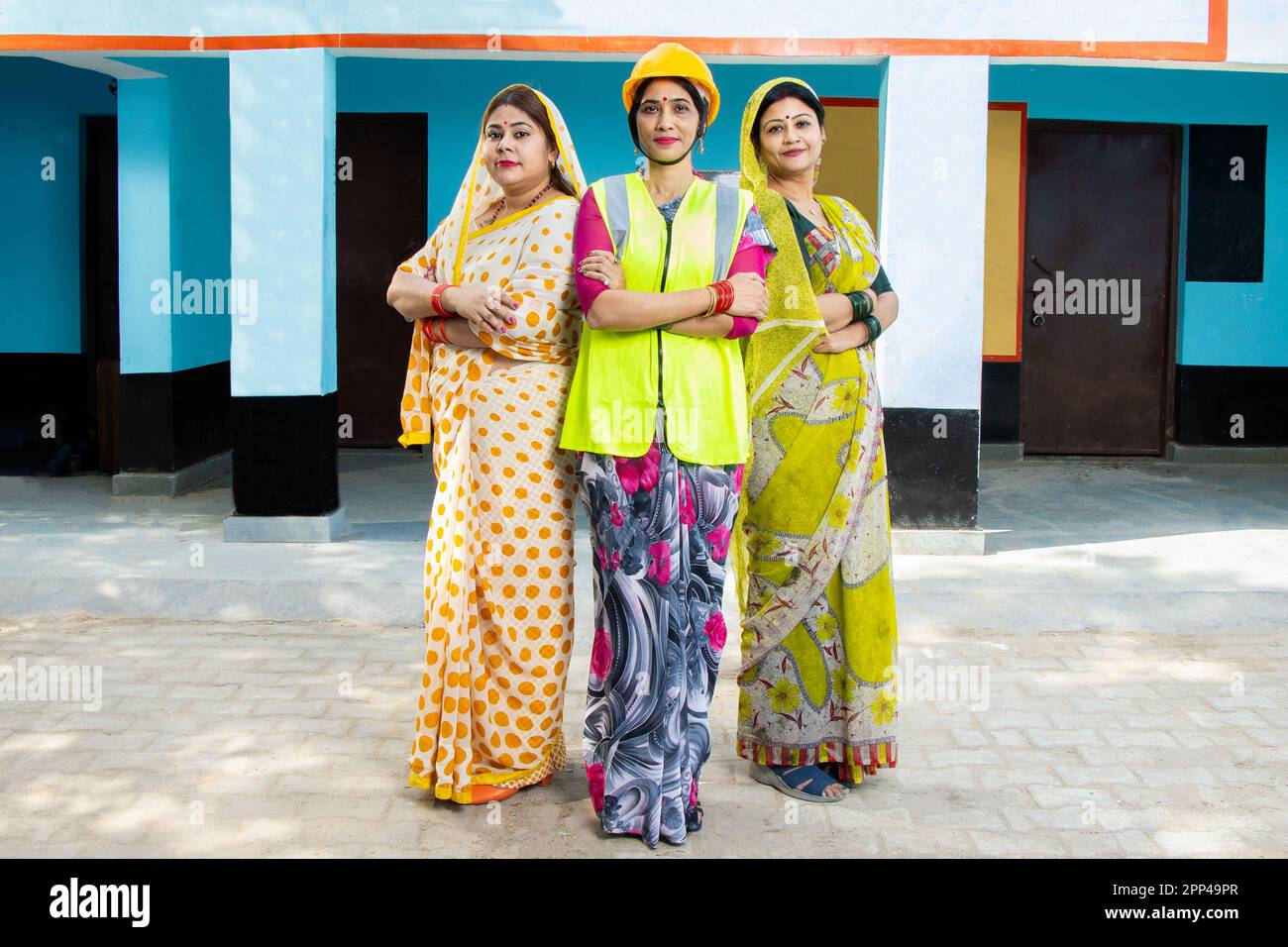 Confident young indian female construction hi-res stock photography and ...