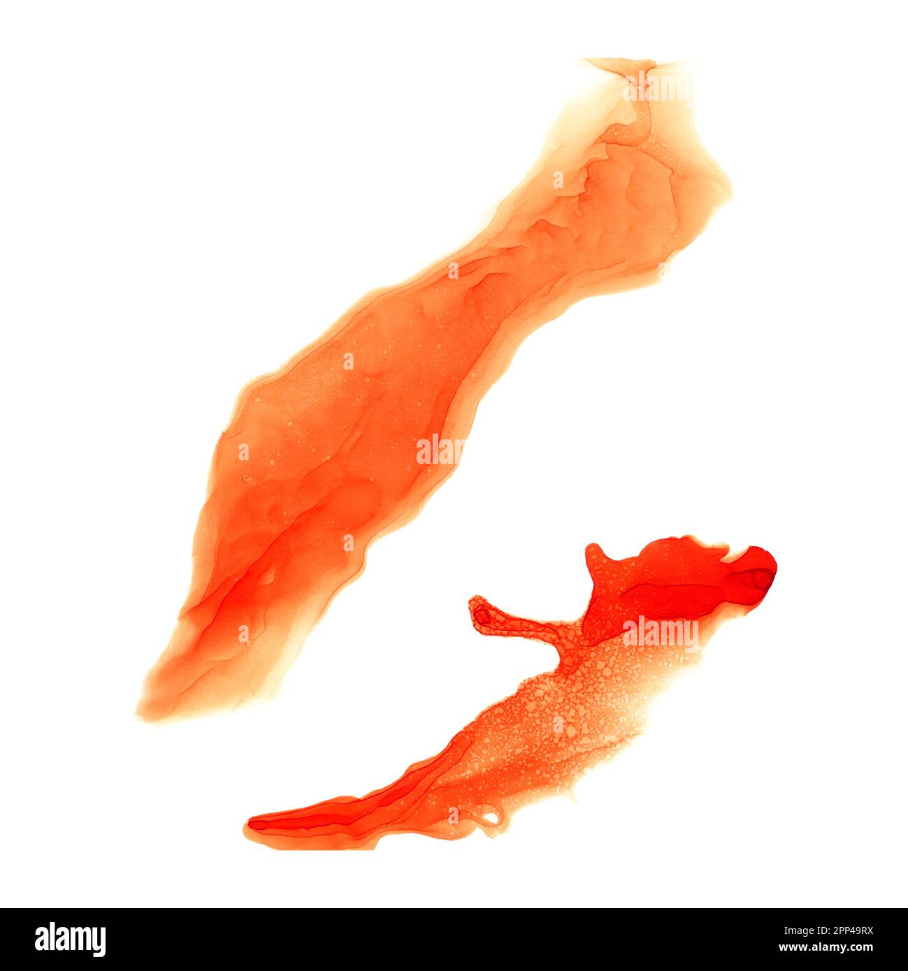 Watercolour drawing of abstract shapes. White background, different ...