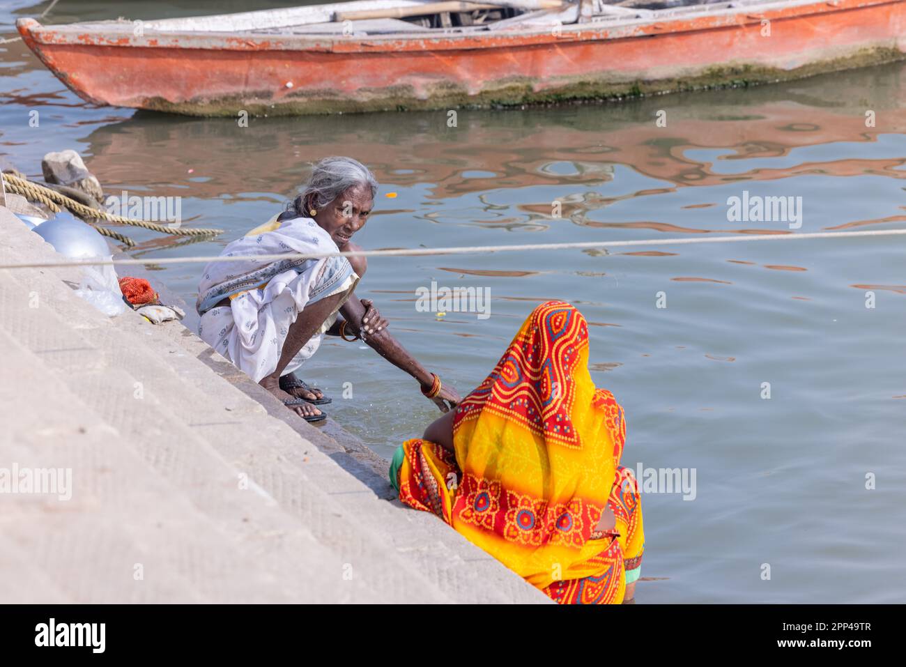 Varanasi, Uttar Pradesh, India - November 2022: Portrait on an indian ...