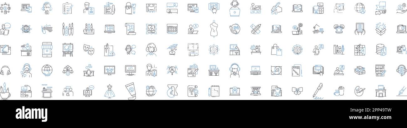 Solo entrepreneurship line icons collection. Autonomy, Innovation ...