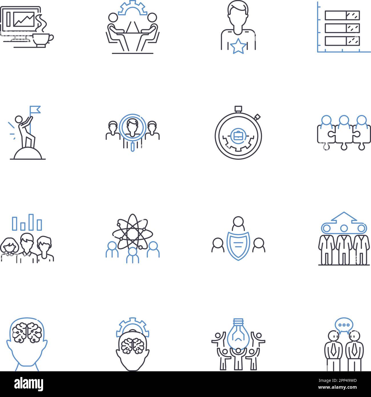 Program managers line icons collection. Leadership, Coordination ... Program managers line icons collection. Leadership, Coordination ...