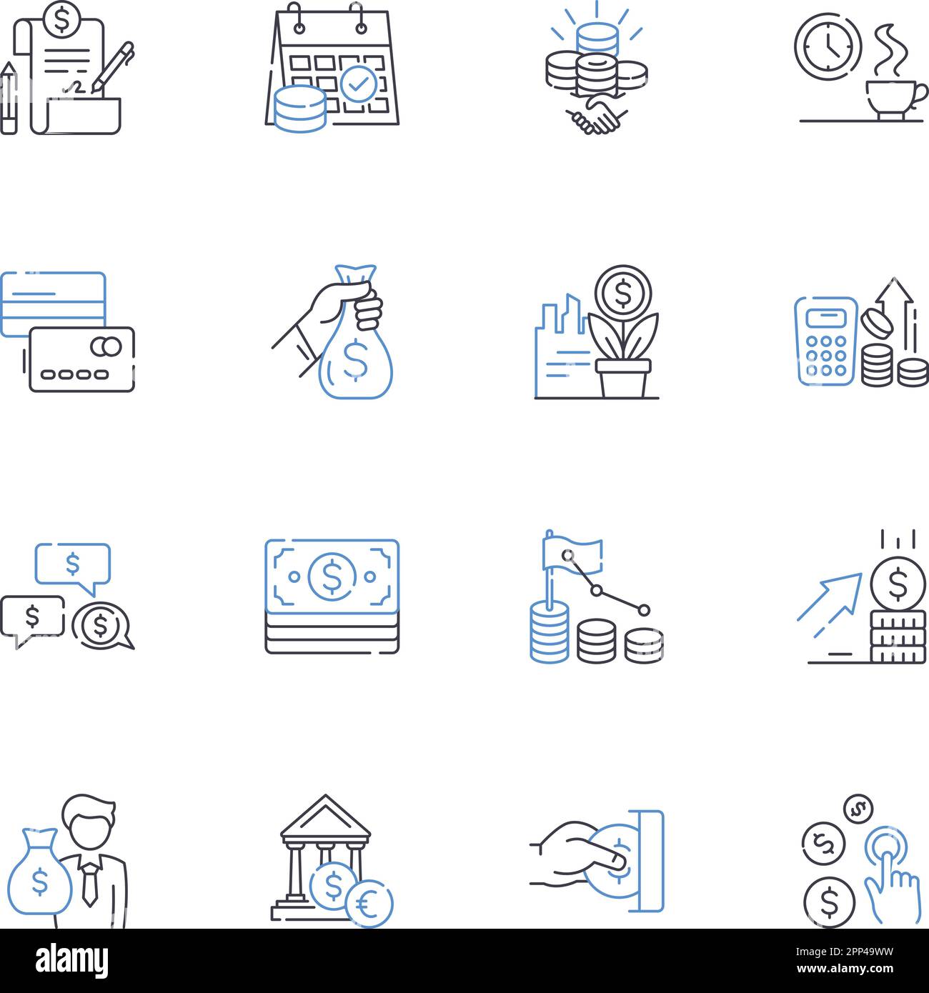 Banking activity line icons collection. Deposit, Loan, Withdrawal ...