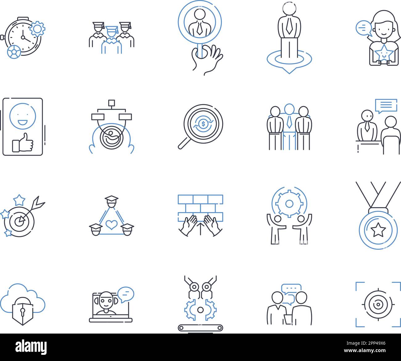Educational enterprise line icons collection. Learning, Growth ...