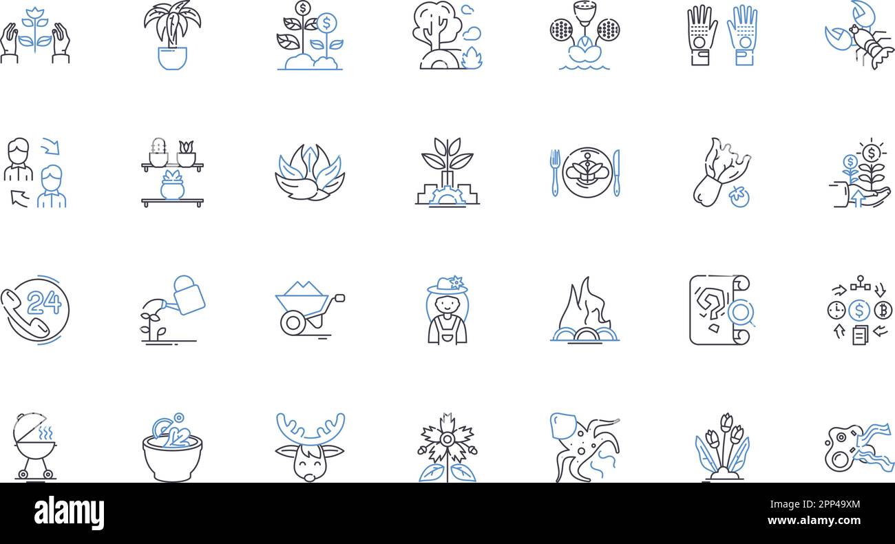 Brewery factory line icons collection. Hops, Barrel, Fermentation ...