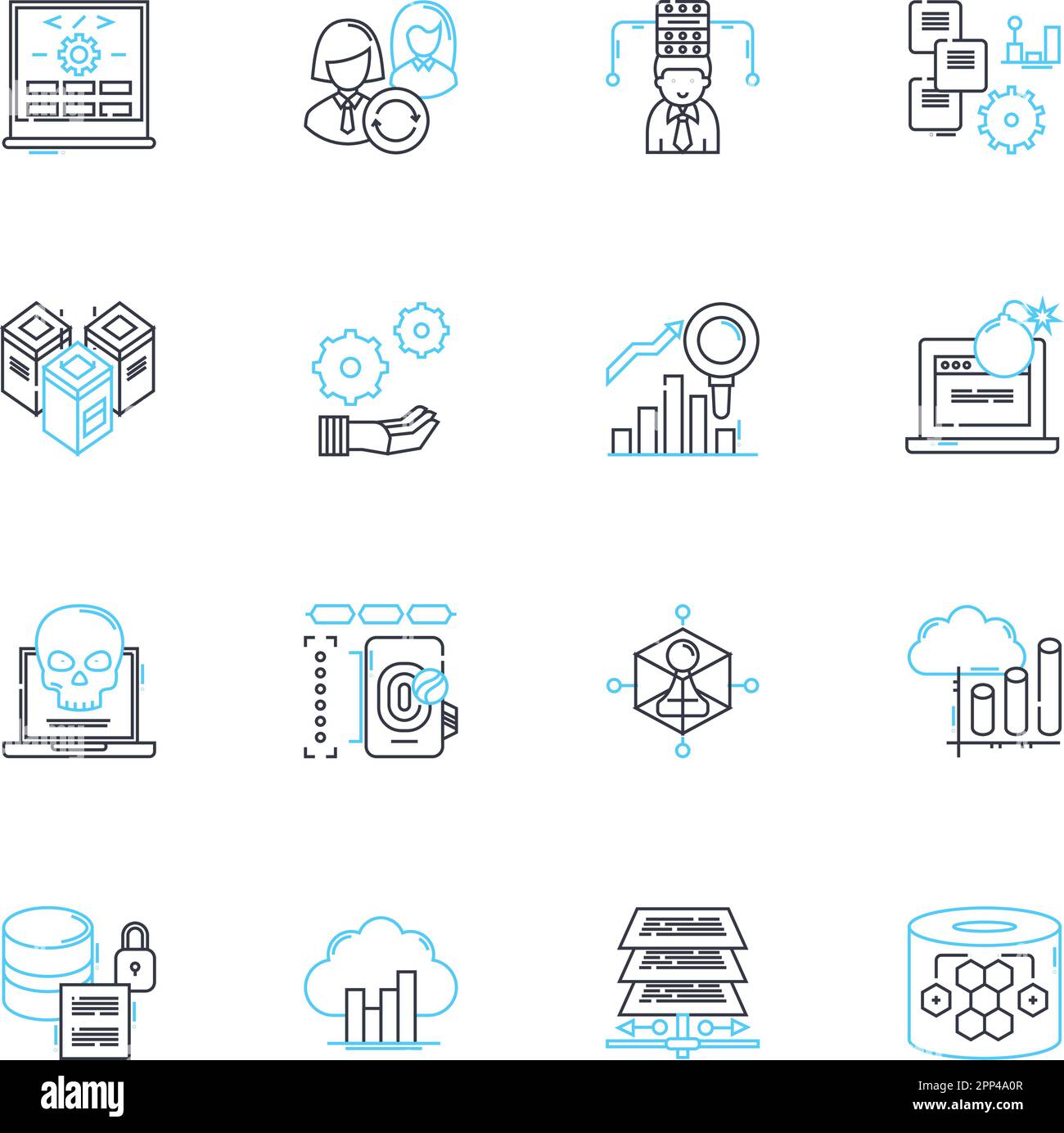 Colossal facts linear icons set. Gigantic, Monumental, Enormous ...