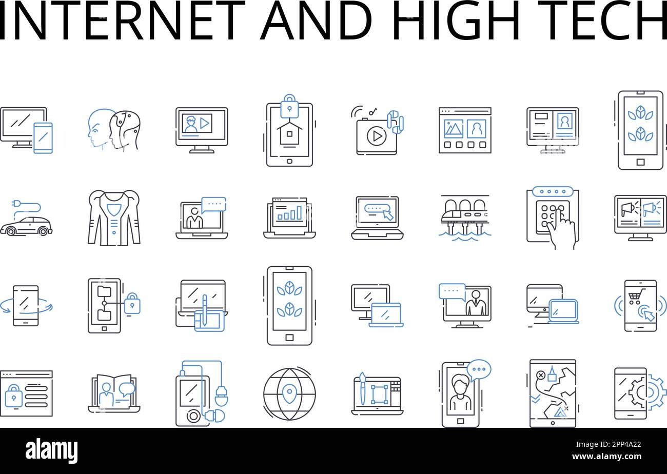 Internet and high tech line icons collection. Cyberspace, World Wide ... Internet and high tech line icons collection. Cyberspace, World Wide ...