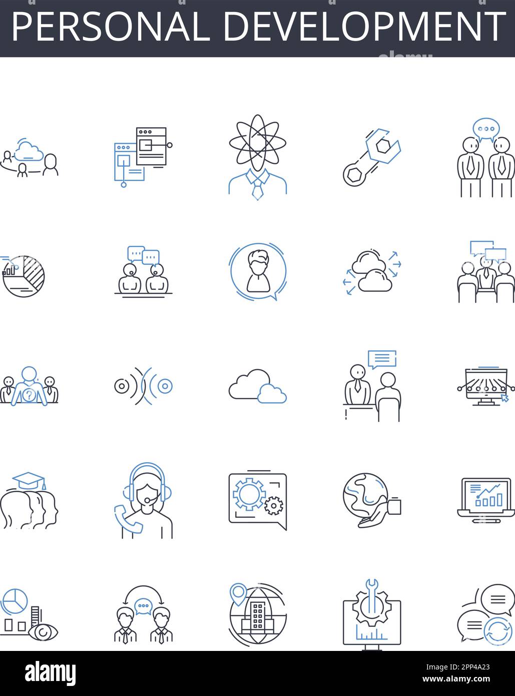 Personal development line icons collection. Mediation, Negotiation ...