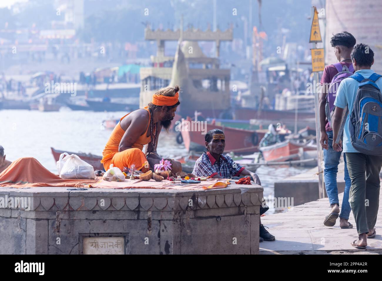 Varanasi, India - Nov 2022: Portrait of Unidentified Indian old brahmin ...