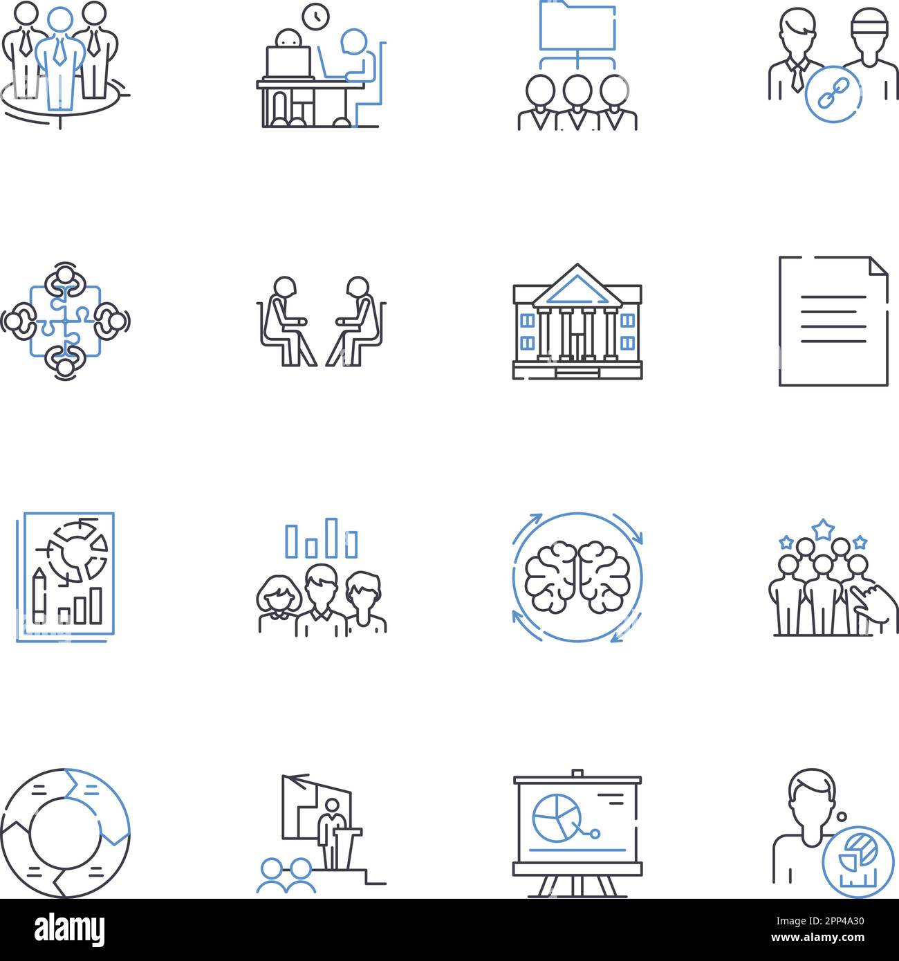 Information Efficiency Line Icons Collection Optimization