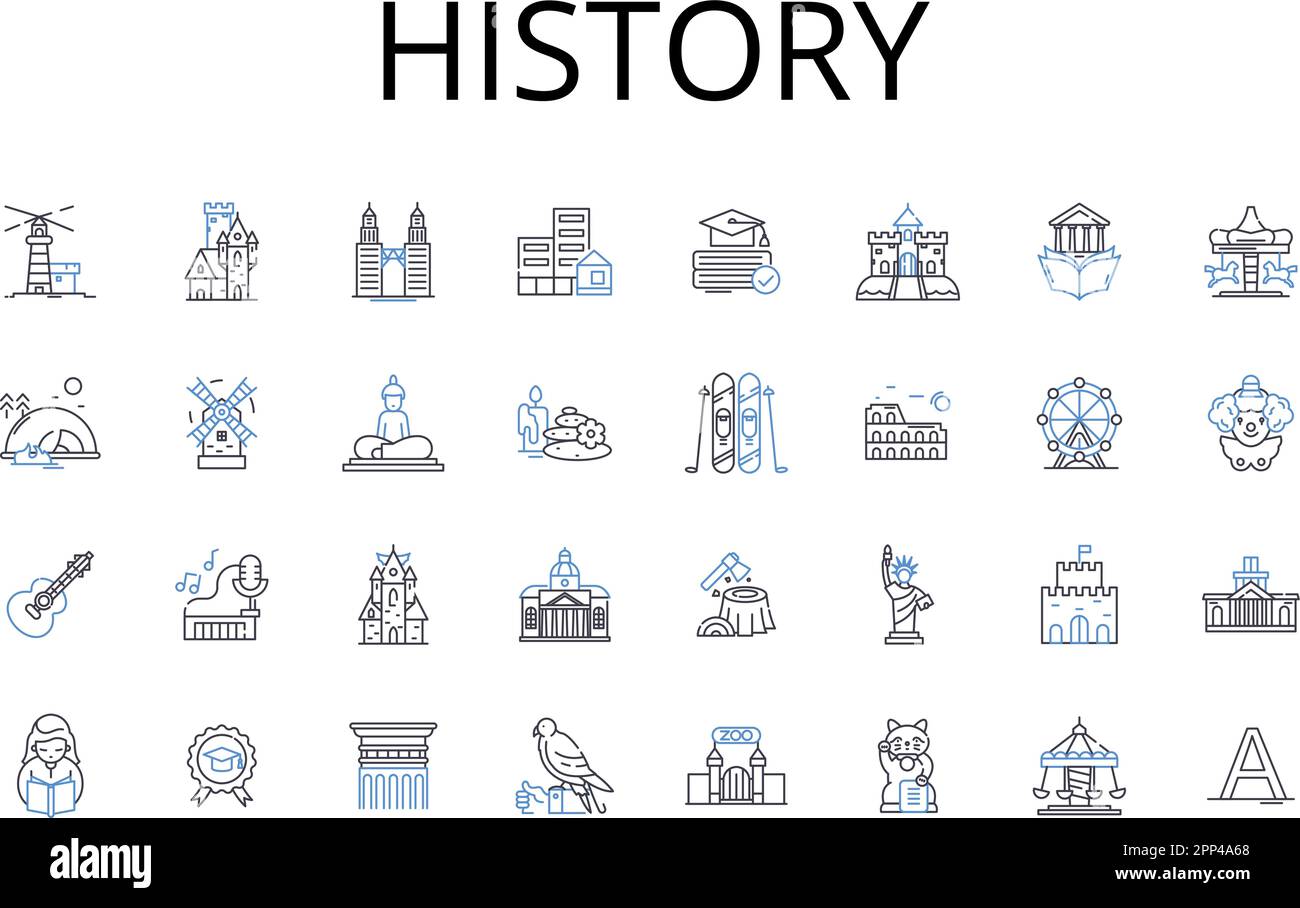 History line icons collection. Culture, Legacy, Tradition, Timeline ...