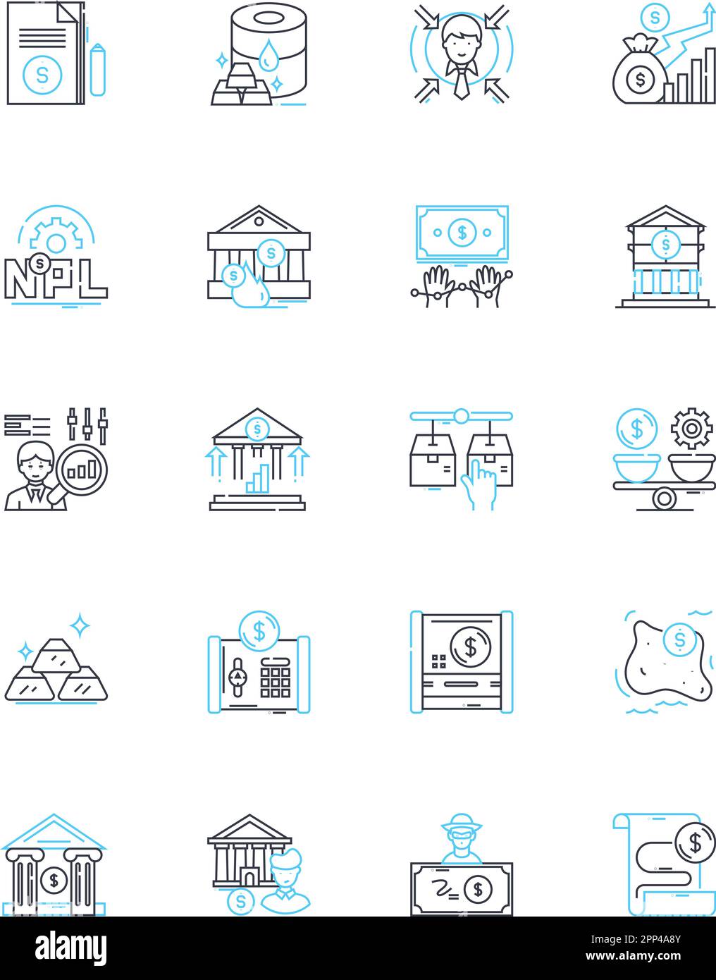 Virtual payments linear icons set. Cryptocurrency, Blockchain, E-wallet, Contactless, Digital ...