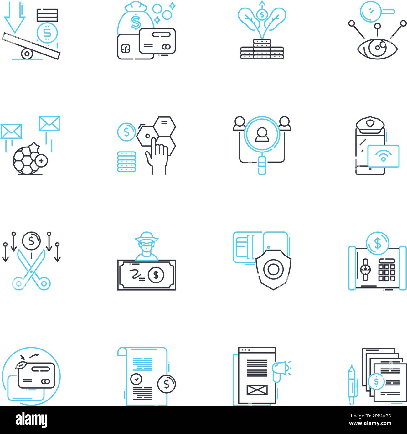 Stock movement linear icons set. Fluctuation, Volatility, Shifts ...