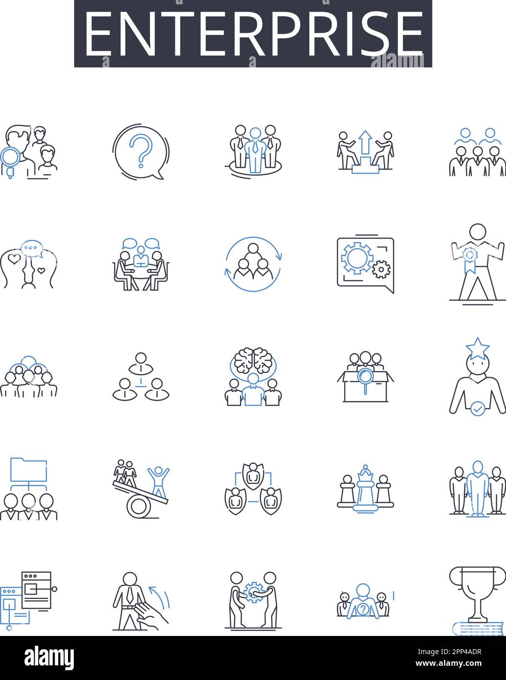 Enterprise line icons collection. Business, Corporation, Company ...