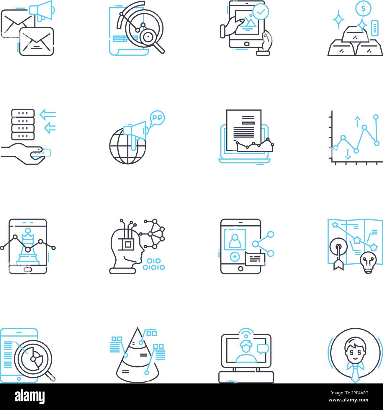 Direct selling linear icons set. Nerk, Sales, Commission, Products ...