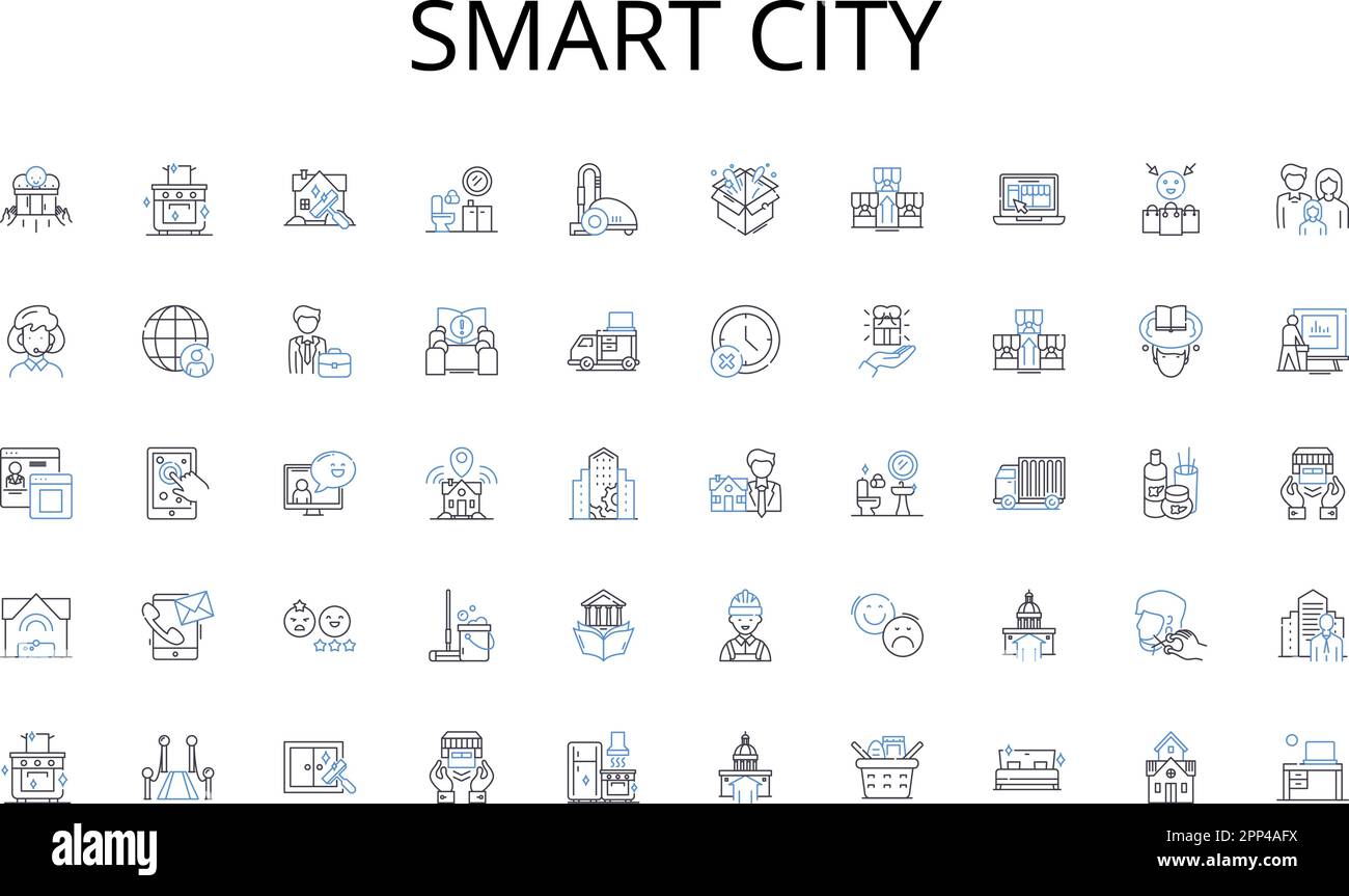 Smart City Line Icons Collection Recliner Rocker Armchair Swivel