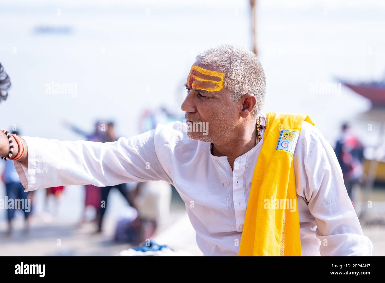 Varanasi, India - Nov 2022: Portrait of Unidentified Indian old brahmin ...