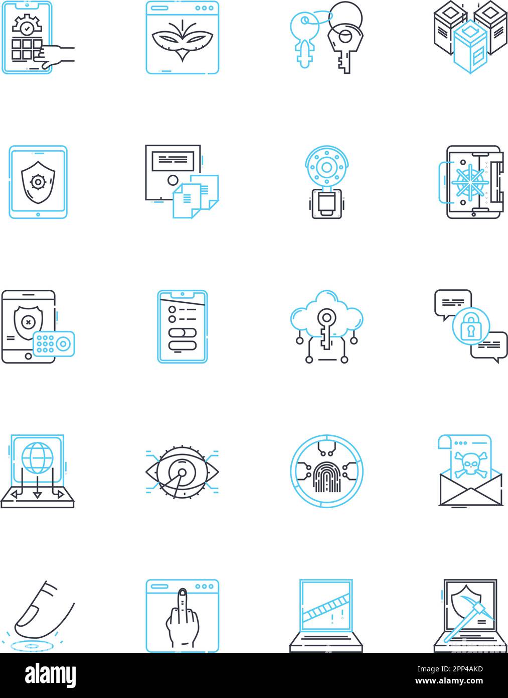 Shielding linear icons set. Protection, Barrier, Defense, Shield ...