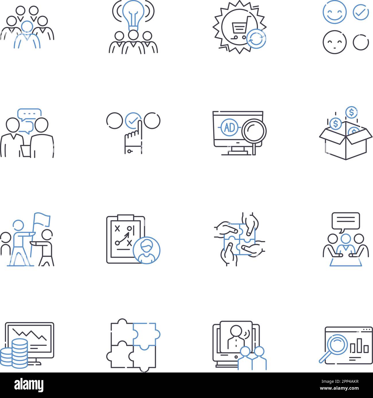 Technical oversight line icons collection. Supervision, Monitoring ...