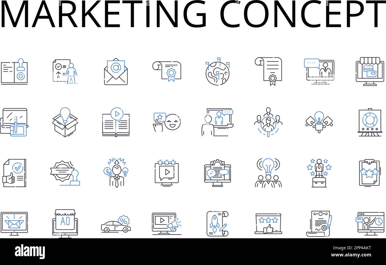 Marketing concept line icons collection. Advertising concept, Sales ...