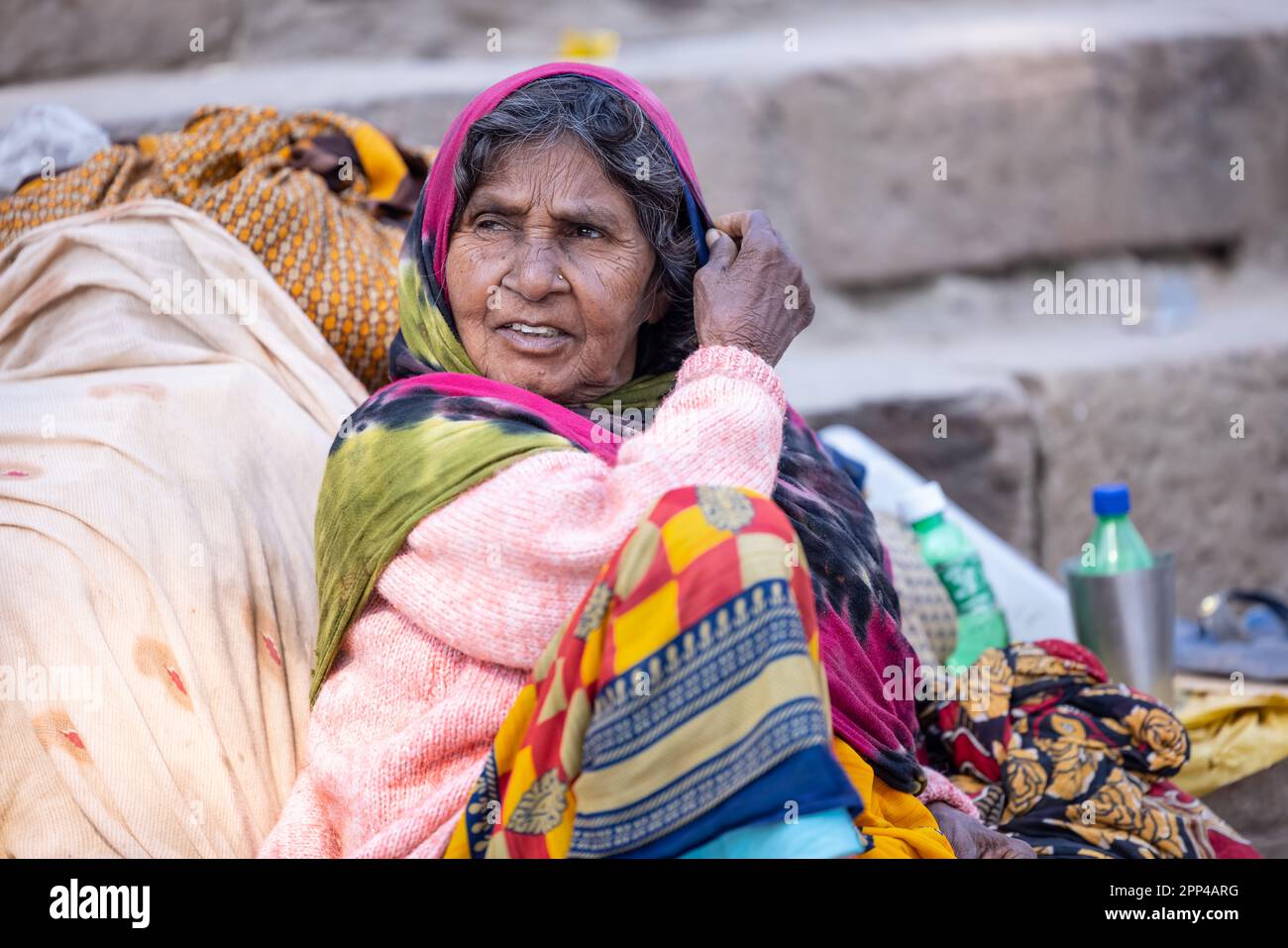 Varanasi, Uttar Pradesh, India - November 2022: Portrait on an indian ...