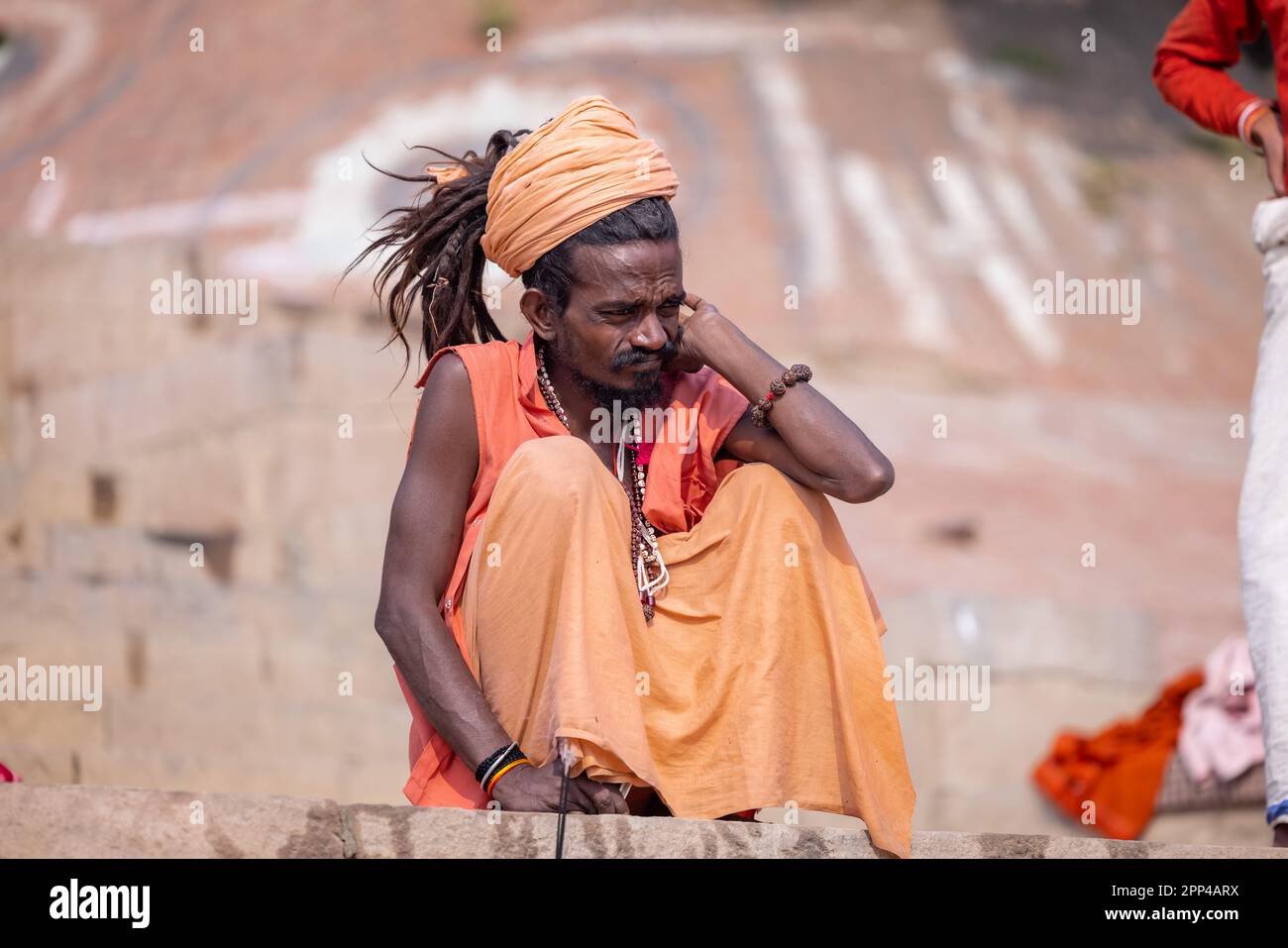 Varanasi, India - Nov 2022: Portrait of Unidentified Indian old brahmin ...