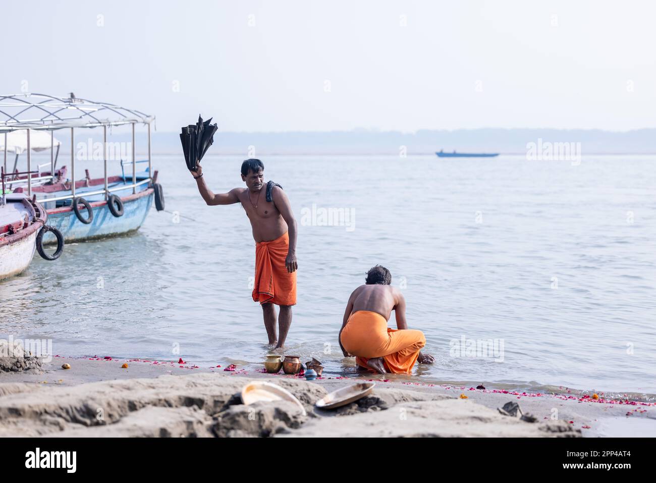 Varanasi, India - Nov 2022: Portrait of Unidentified Indian old brahmin ...