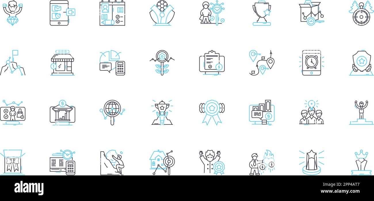 Product design linear icons set. Aesthetics, Ergonomics, Innovation ...