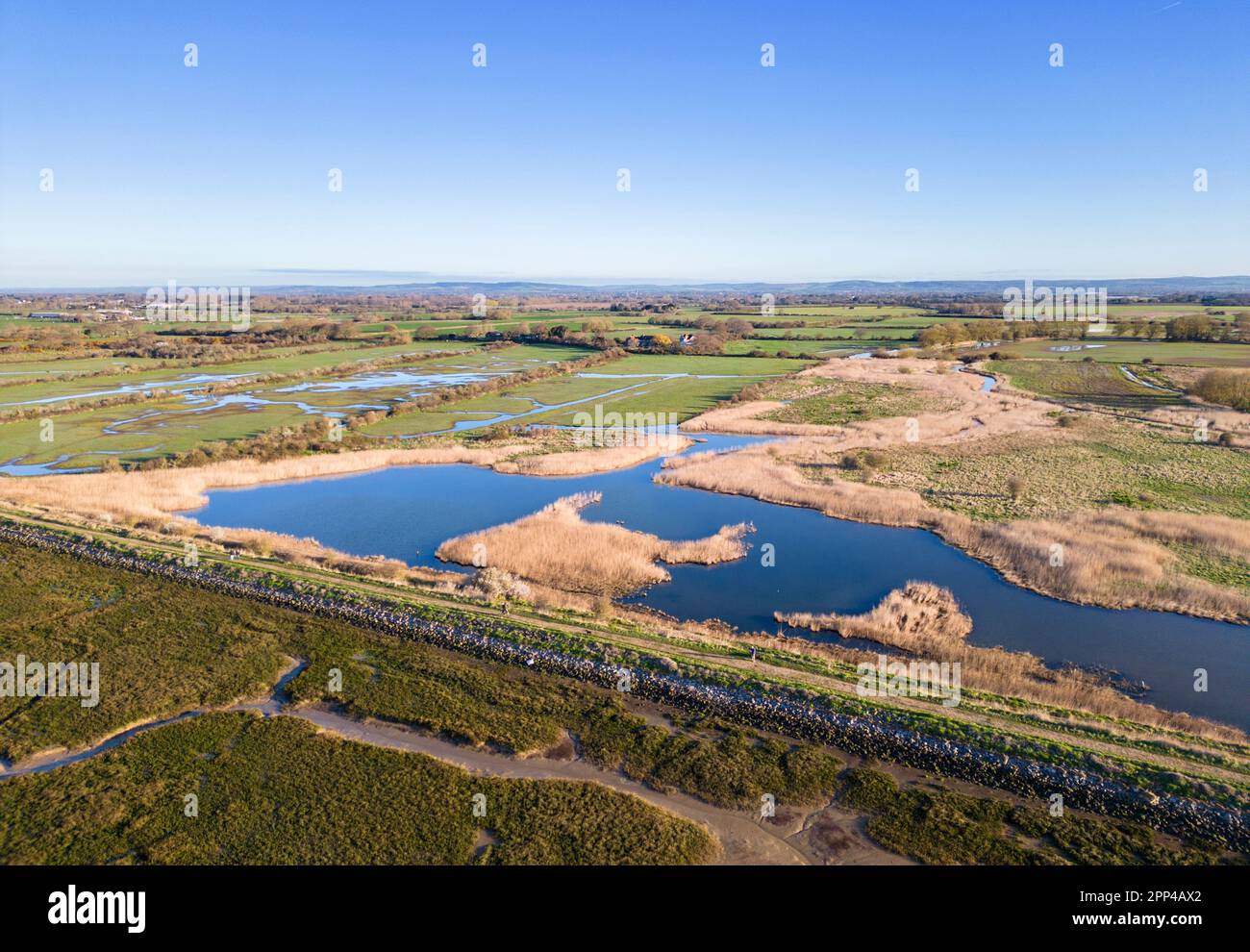 aerial views across pagham harbour nature reserve in west sussex Stock ...