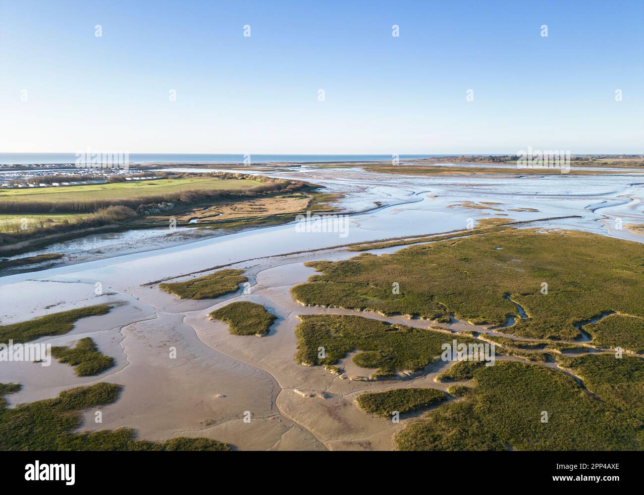 aerial views across pagham harbour nature reserve in west sussex Stock ...