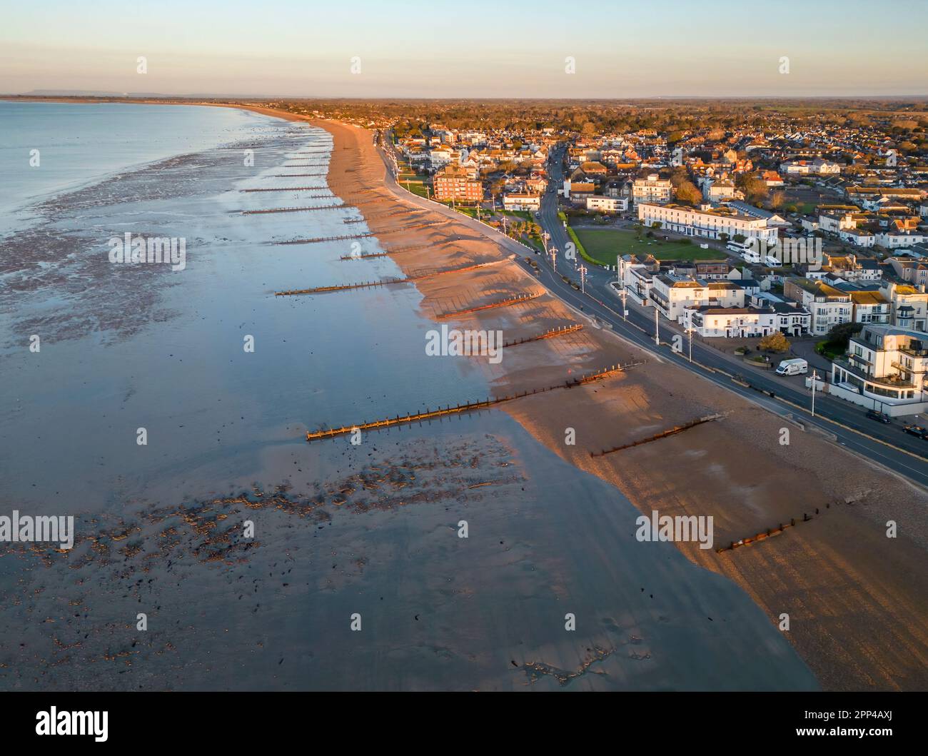aerial view of bognor regis beach in west sussex at first light Stock ...