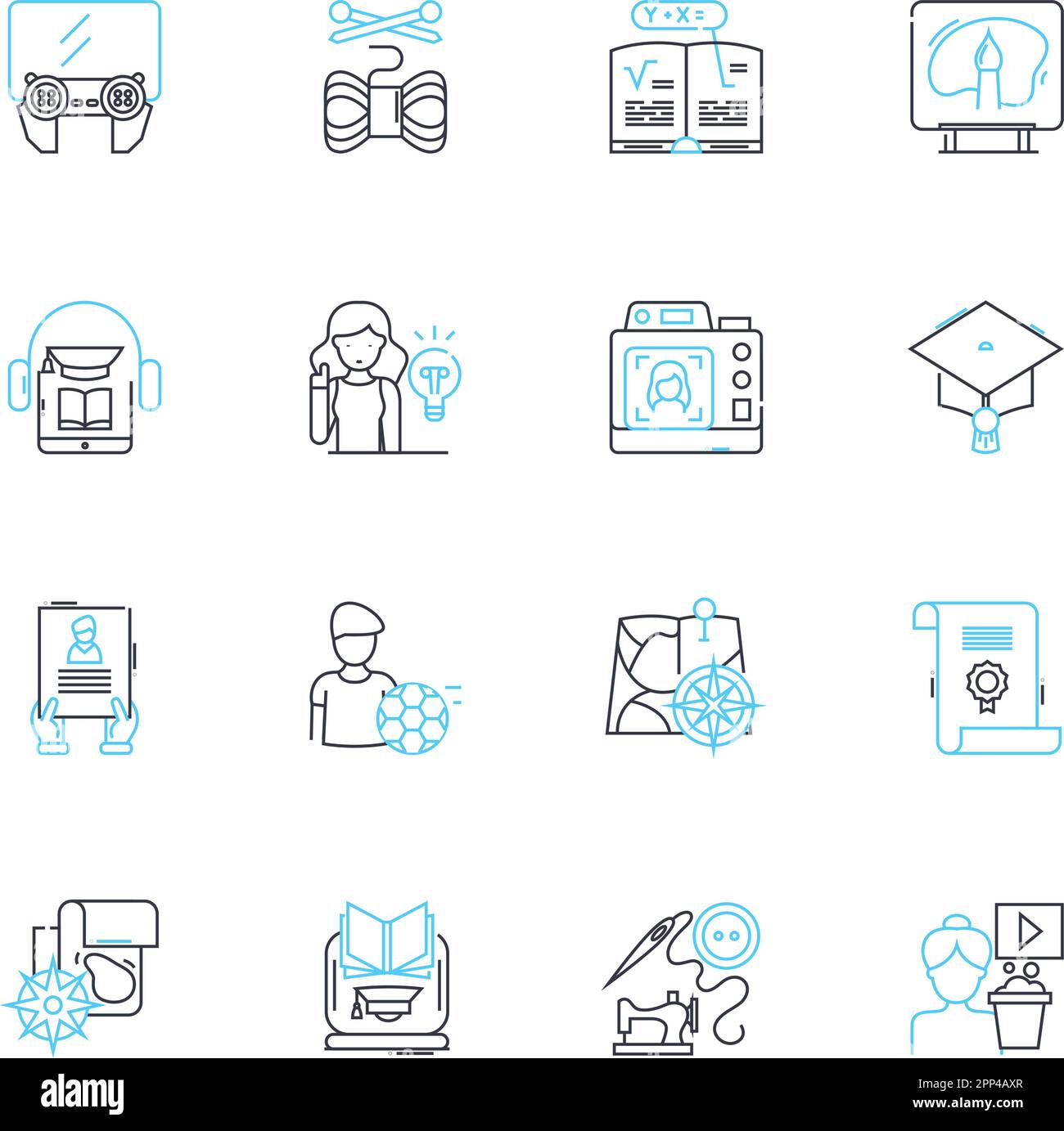Classroom Training Linear Icons Set Learning Education Instruction